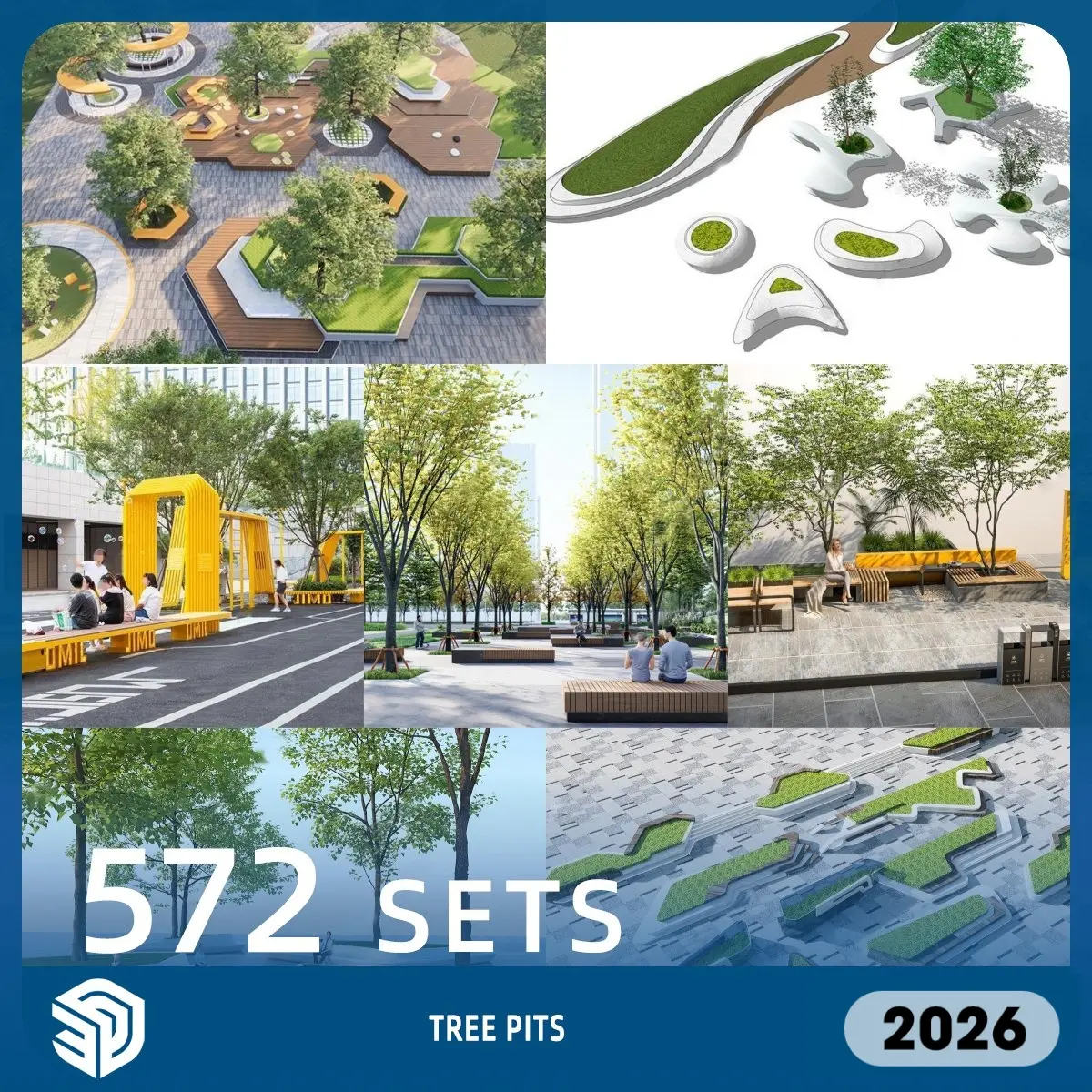 Tree Pits SketchUp SKP Models Download - 572 Sets| IDS275 - 3D Model ...