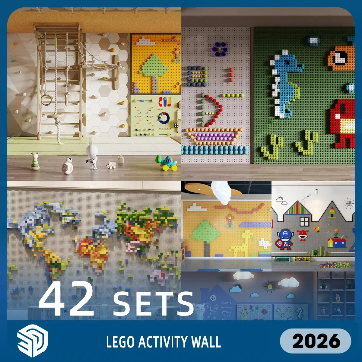 LEGO Activity Wall SketchUp SKP Models Download- 42 Sets| IDS1433 - 3D ...