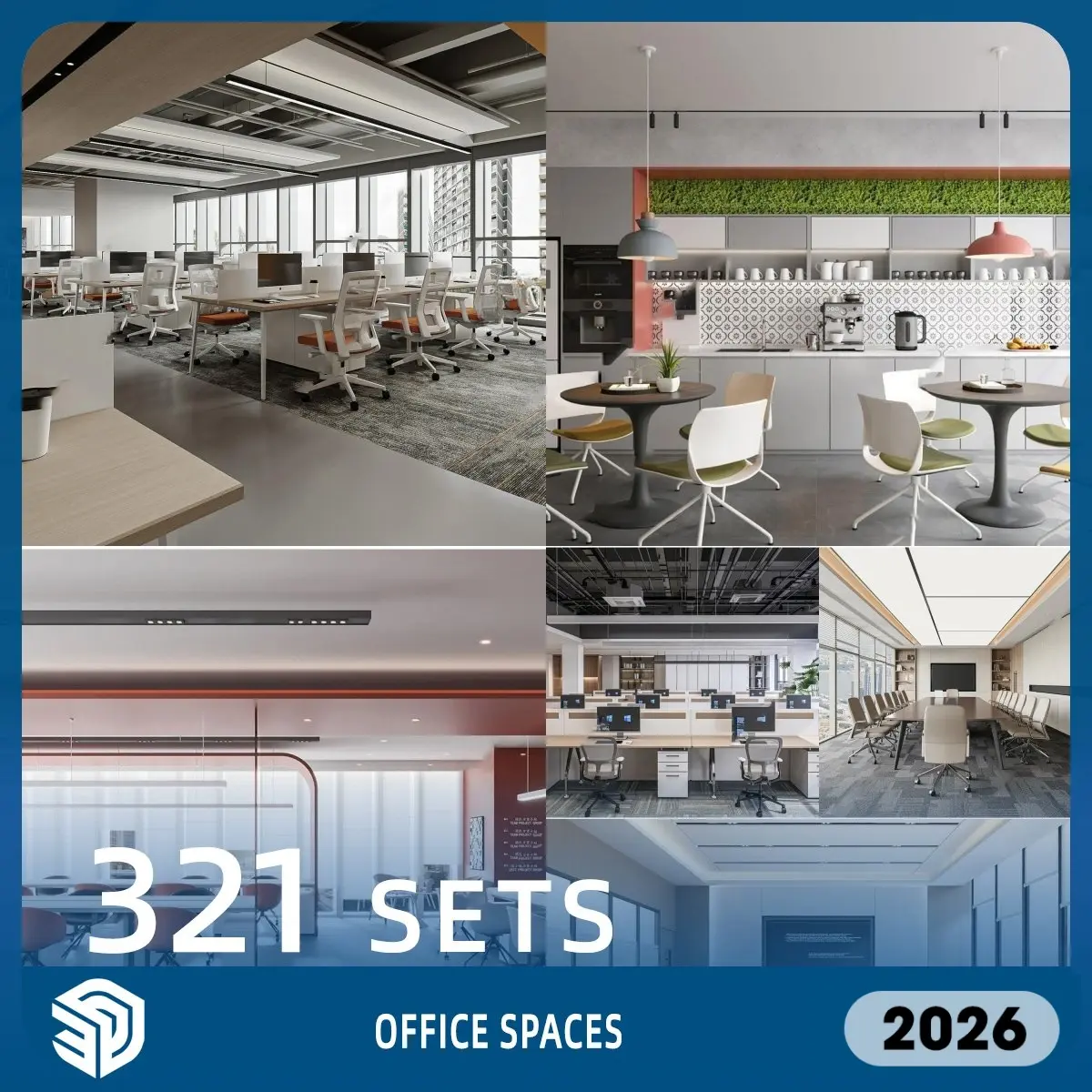 Office Spaces SketchUp SKP Models Download- 321 Sets| ID729 - 3D Model ...