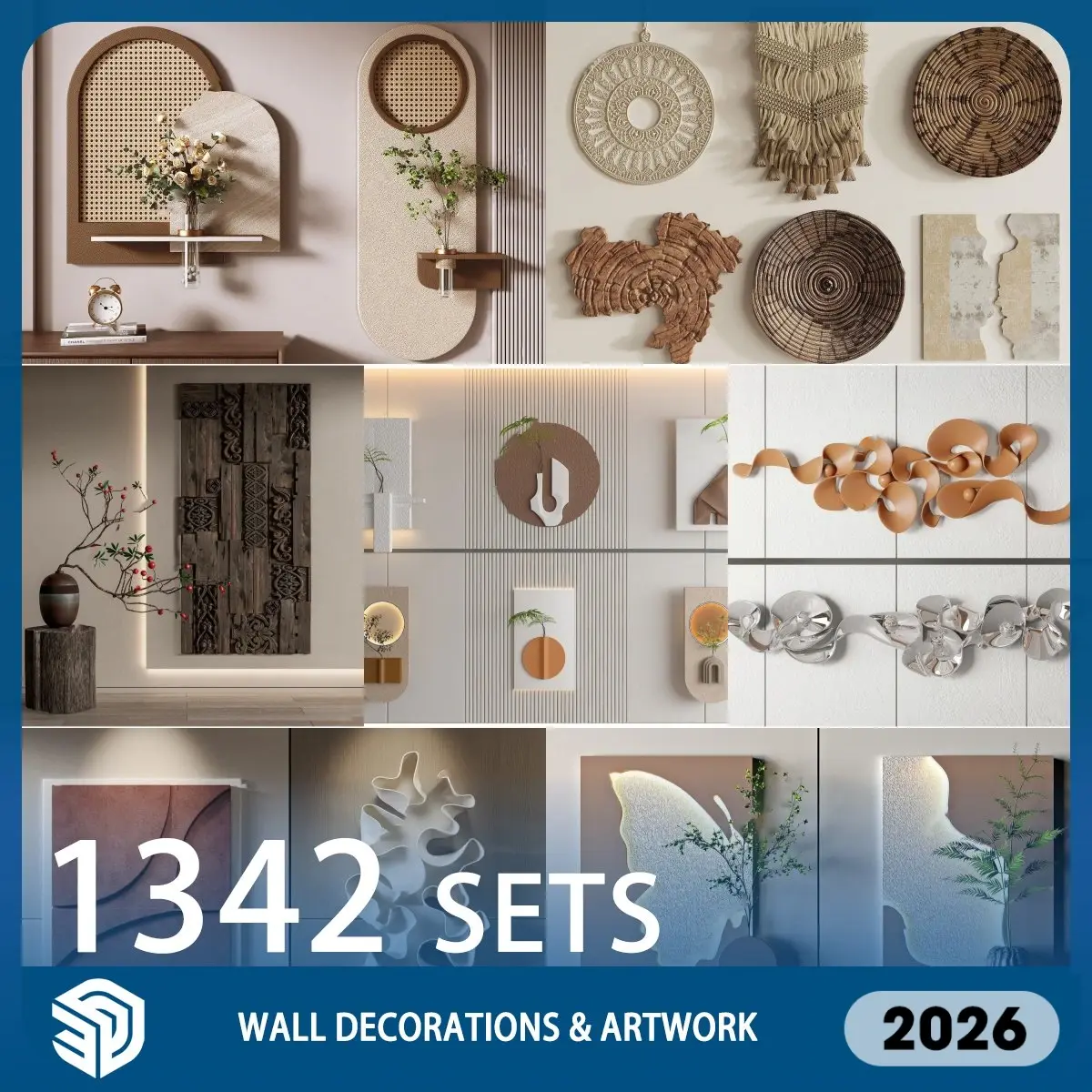 Wall Decorations & Artwork SketchUp Models skp Download- 1342 Sets of ...