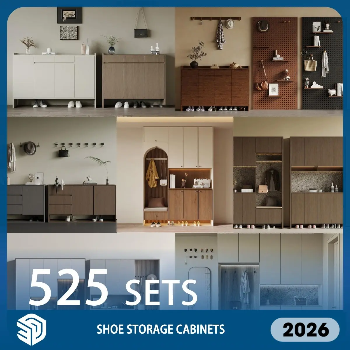 Shoe Cabinets SketchUp Models Download- 525 Sets of Storage ...