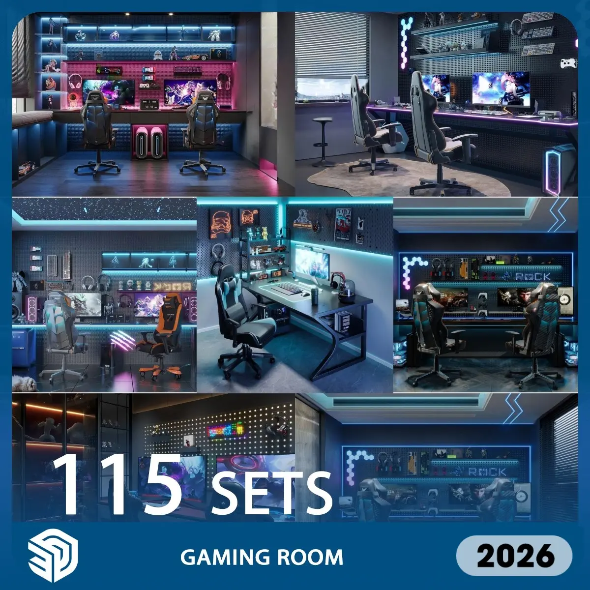 Gaming Room SketchUp SKP Download - 115 Sets SketchUp Models | ID772 ...
