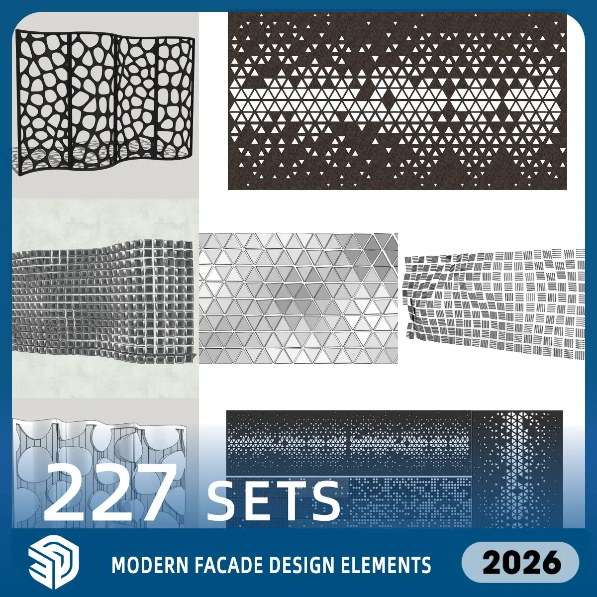 Decorative Building Facade Skins Pack SketchUp SKP Models Download ...