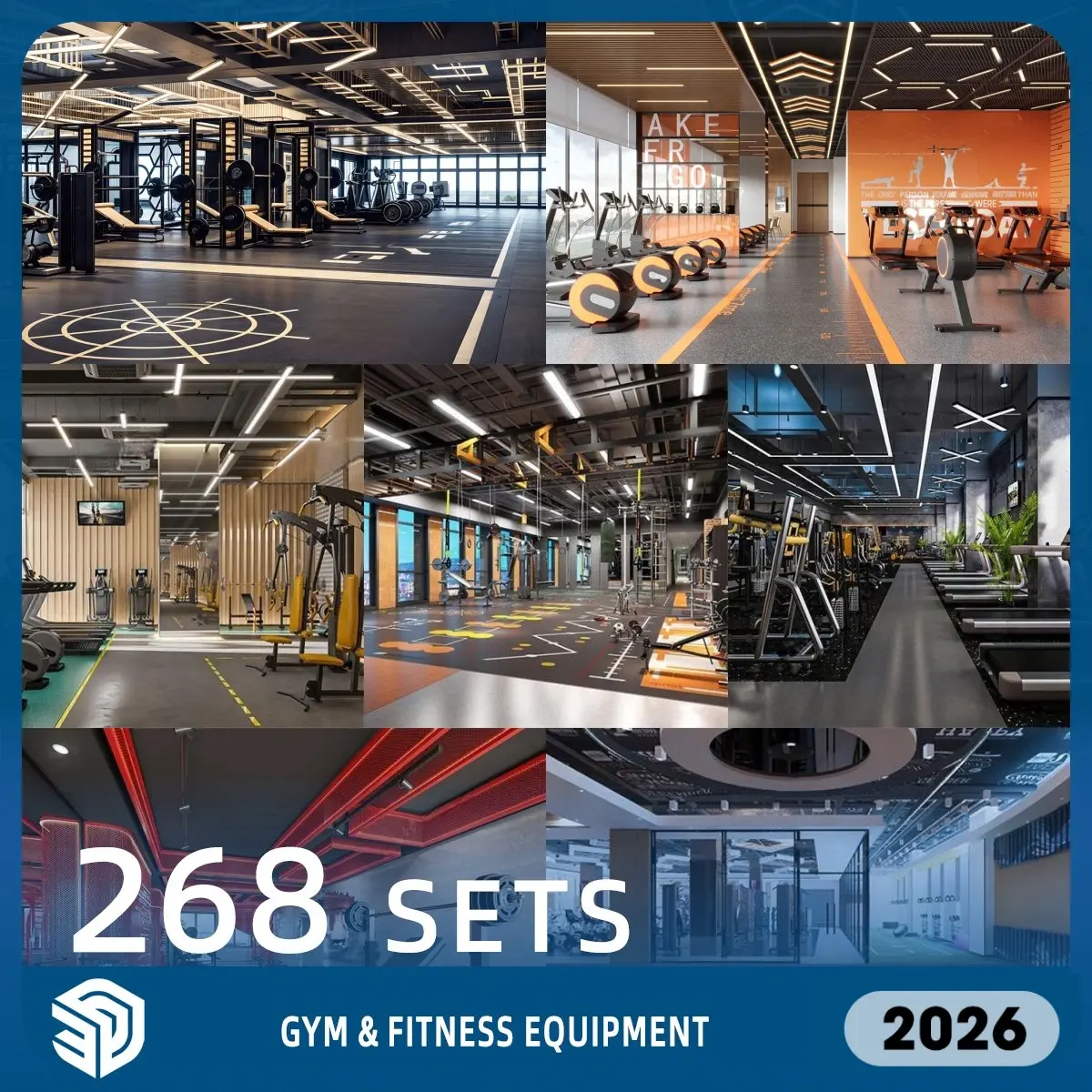 Gym & Fitness Equipment SketchUp SKP Models Download - 268 Sets| IDS799 ...