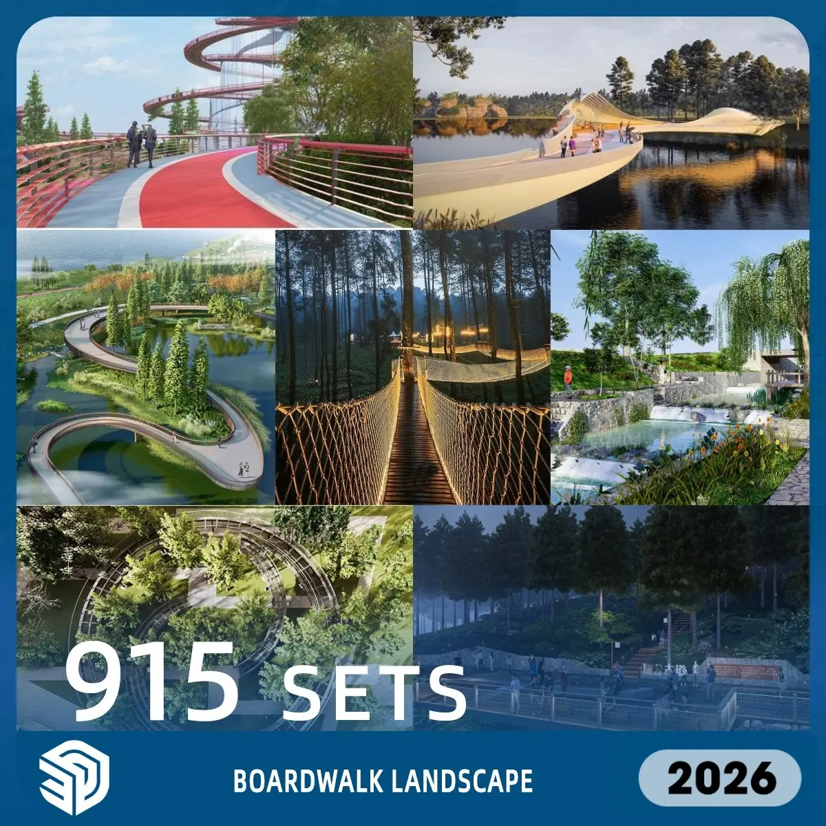 Boardwalk Landscape SketchUp SKP Models Download- 915 Sets| IDS556 - 3D ...