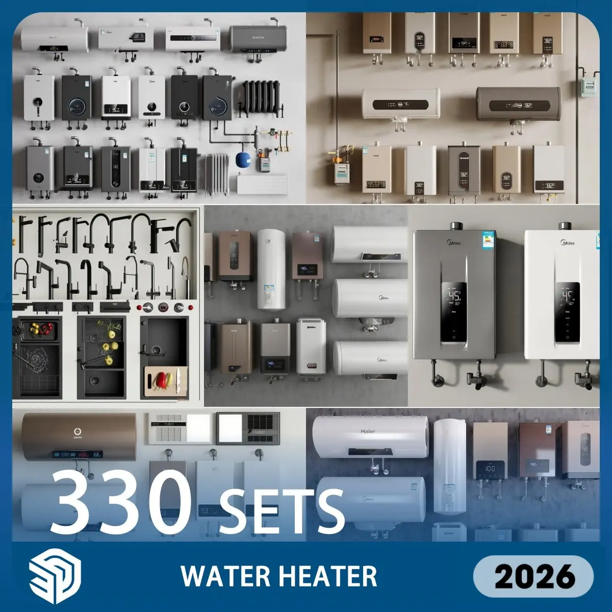 Water Heater SKP SketchUp Download- 330 Sets SketchUp Models | ID758 ...