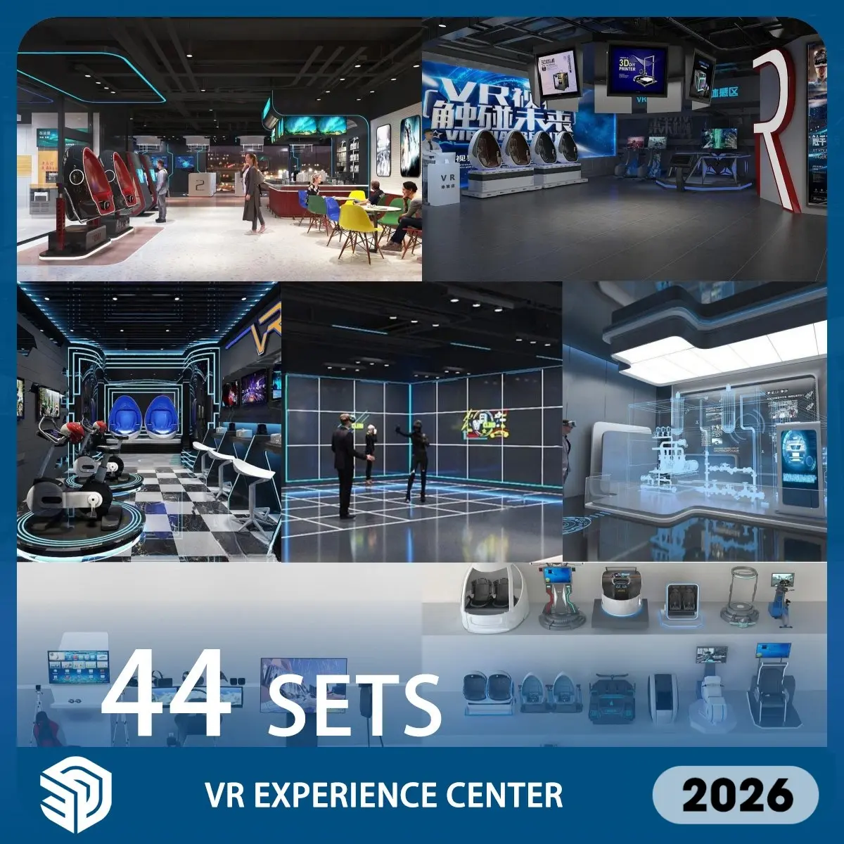 VR Experience Center skp SketchUp Models Skp Download - 44 Sets| ID1607 ...