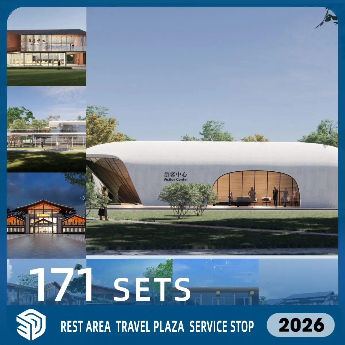 Rest Area skp, Travel Plaza skp & Service Stop SketchUp SKP Download ...
