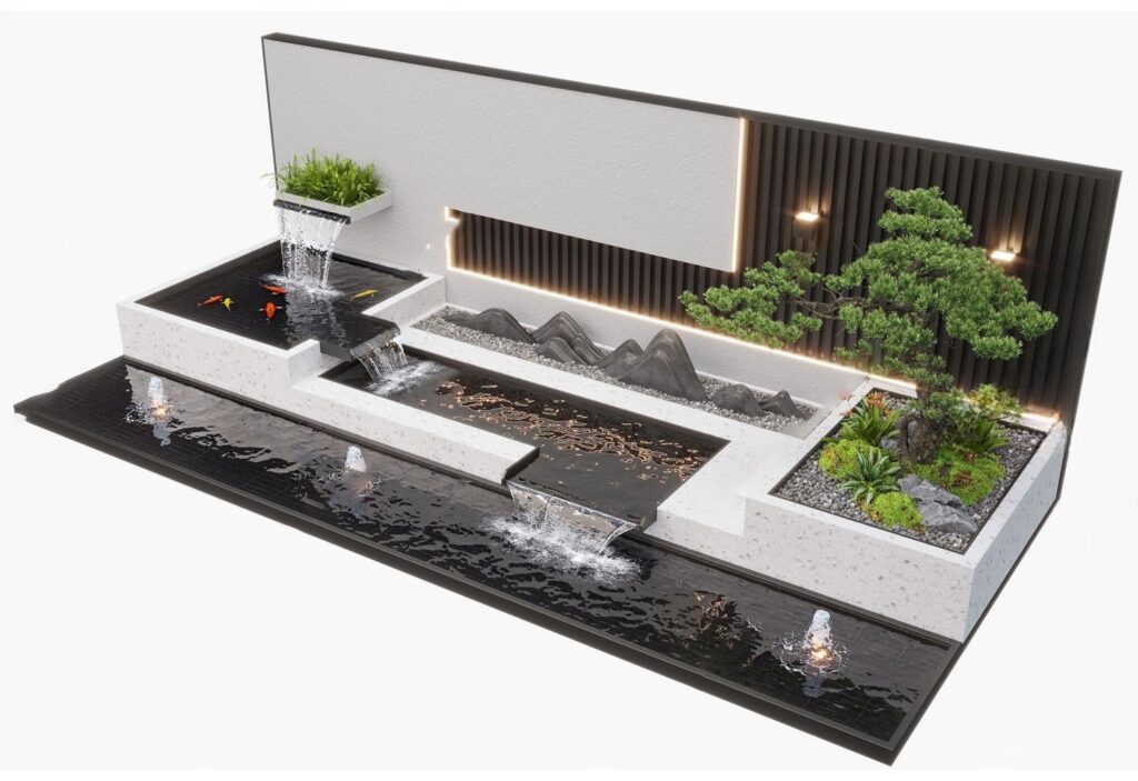 Water Walls & Fountains SKP SketchUp Models Download - 45 Sets|IDSU3008 ...