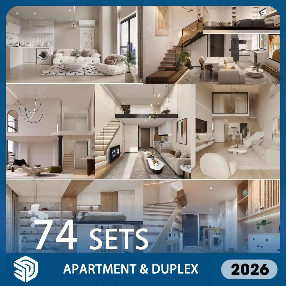 Apartment skp & Duplex skp SketchUp Models Download - 74 Sets| ID914 ...
