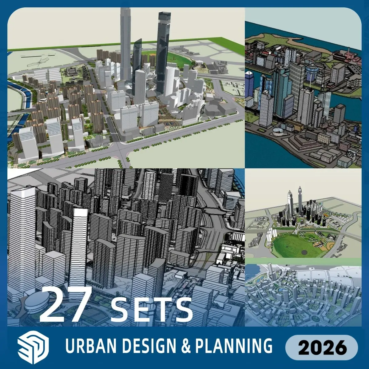 Urban Design skp & Planning SketchUp SKP Download - 27Sets | ID342 - 3D ...
