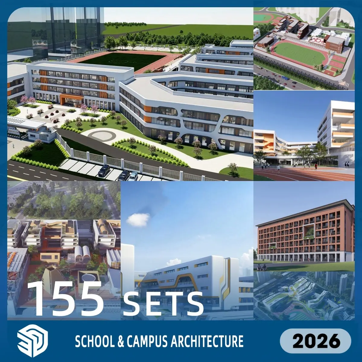 School & Campus Architecture SketchUp SKP Models Download- 155 Sets ...